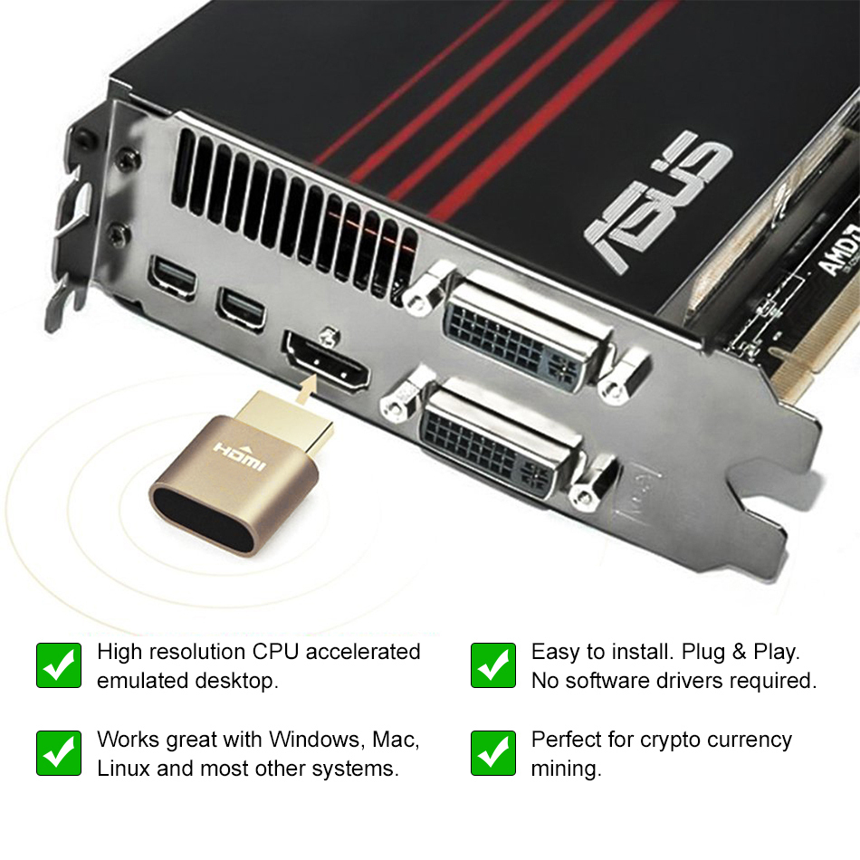 4K HDMI Dummy Headless Ghost Video Display Adapter